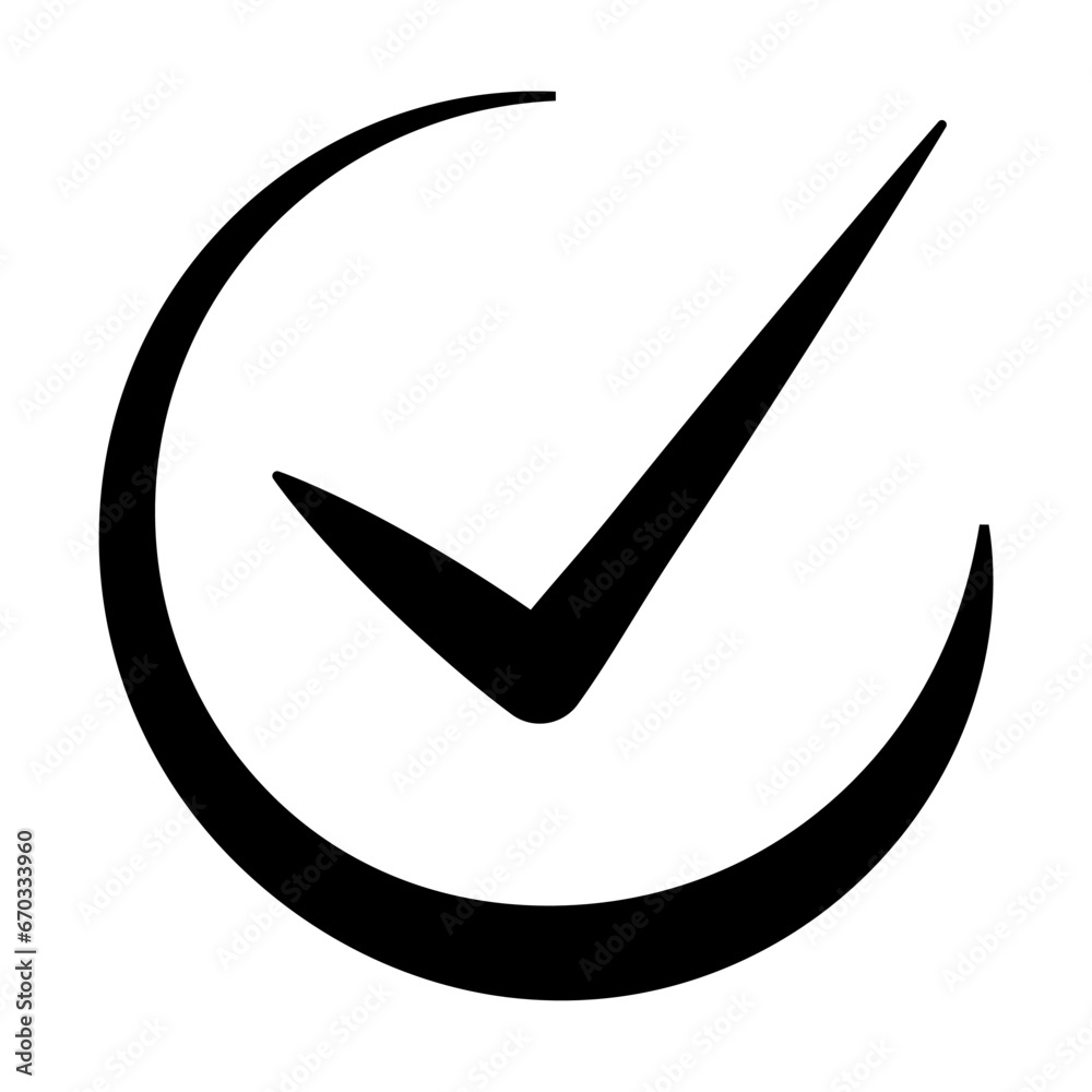 check mark vector icon in a circle. Tick symbol in green color for your ...