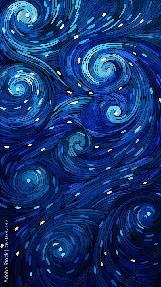 closeup blue swirly pattern nighttime starry sky famous loosely avatar ...