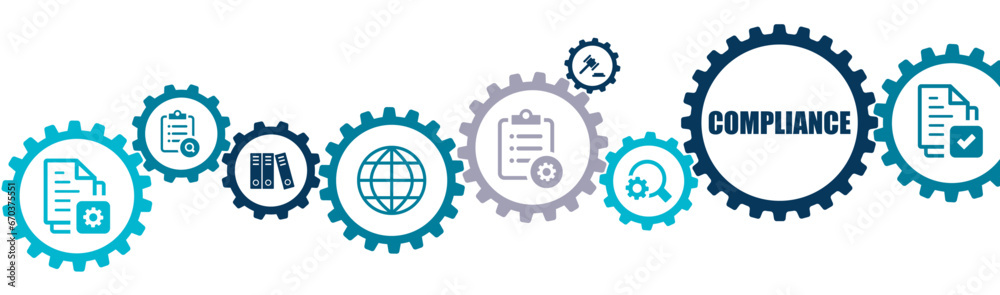 standard compliance banner vector illustration with the icons of ...