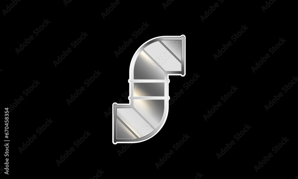 S-Shaped Air Duct Logo Design: HVAC Ventilation and Airflow Company ...