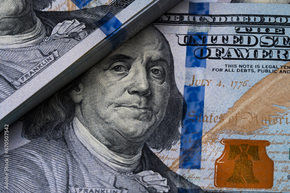 Photo Stock Benjamin Franklin's eyes from a hundred-dollar bill. The ...