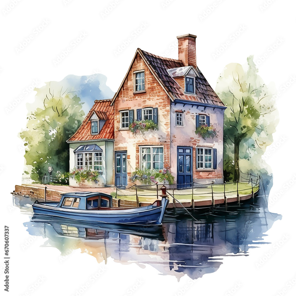 dutch village houses traditional holland countryside netherlands ...