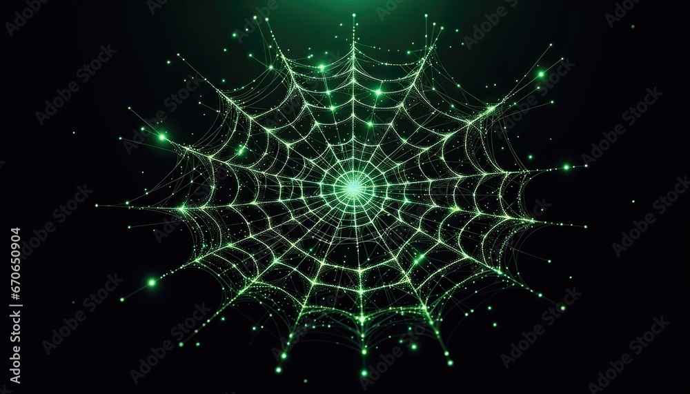 Dark Web Concept, Glowing Neon Spiderweb, Cybersecurity, Digital Encryption, Mysterious Internet ...