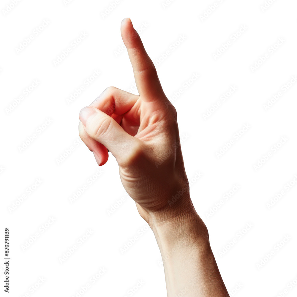 Hand pointing up isolated on a transparent background created with ...