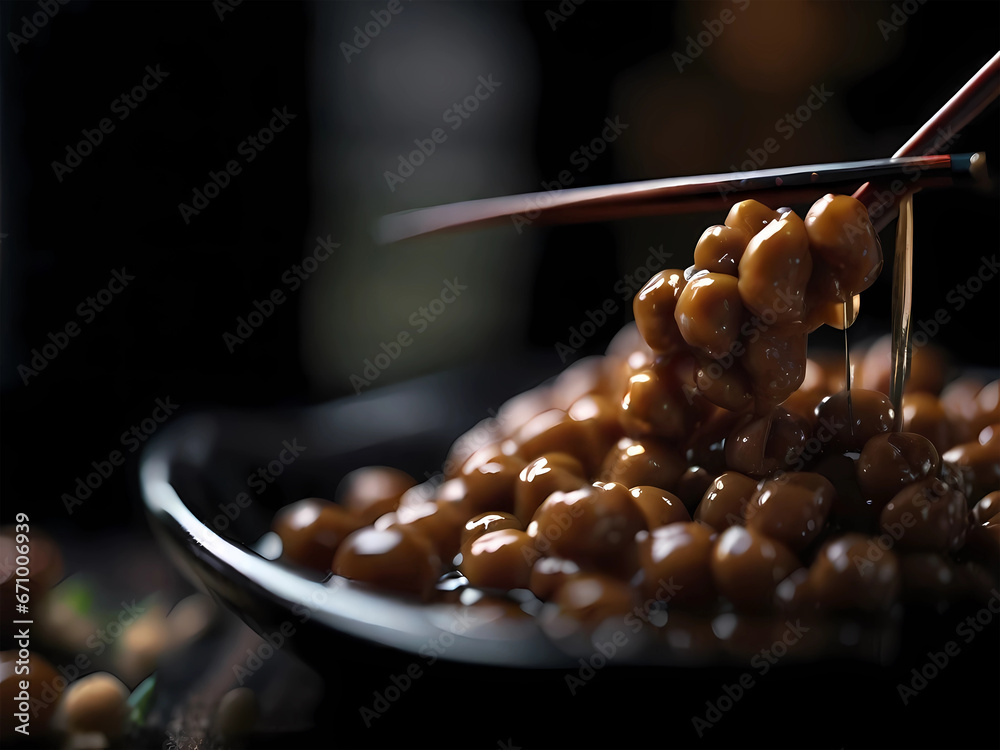 japanese natto a healthy and delicious traditional soybean dish, rich ...