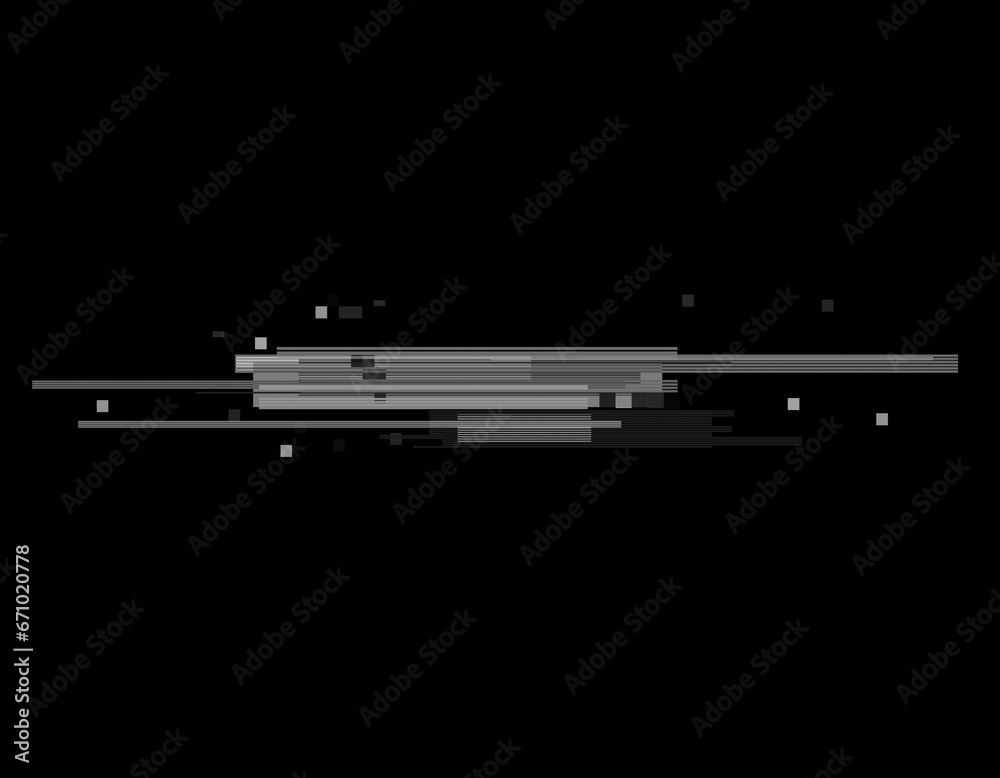 Photo Stock Horizontal distortion of broken video image on black ...