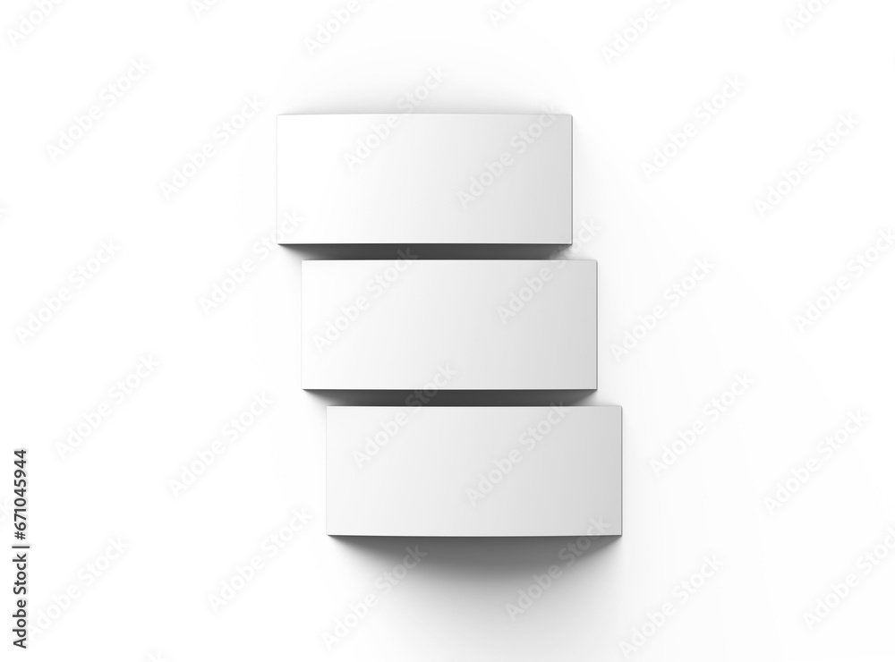 Blank 4x9 Rack Card Sized Flyers to present your design. 3d render on a ...