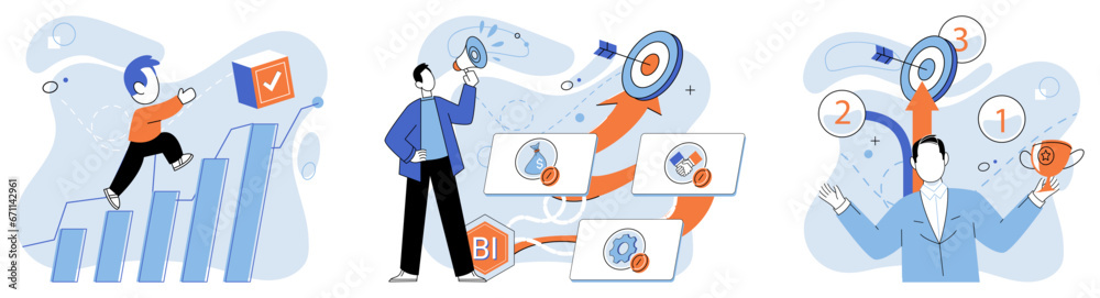 Strategic planning. Vector illustration. Effective planning helps ...