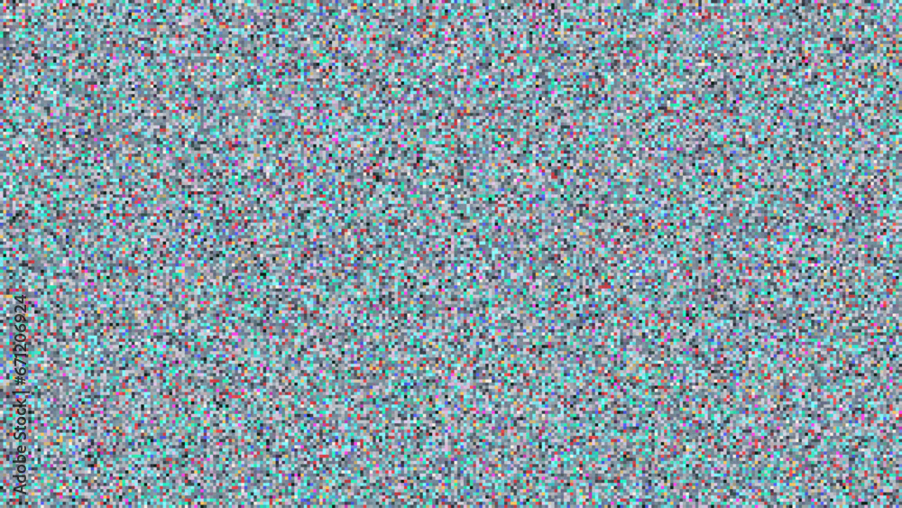 Static pixel noise on the TV screen as seamless pattern. Glitch or ...