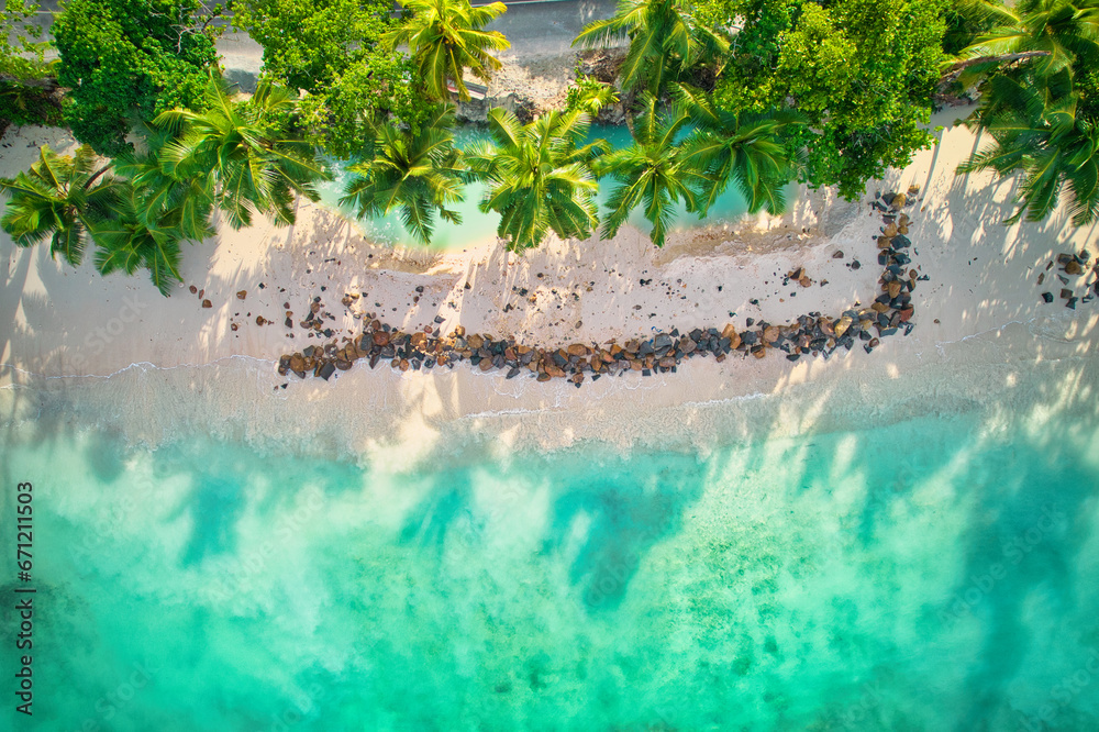 Drone of baie lazare beach, effects of climate change, loosing the ...