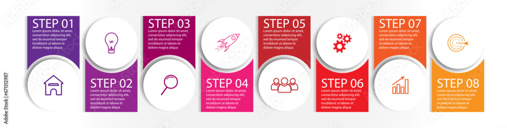 8 step infographic, simple infographic design consisting of eight ...