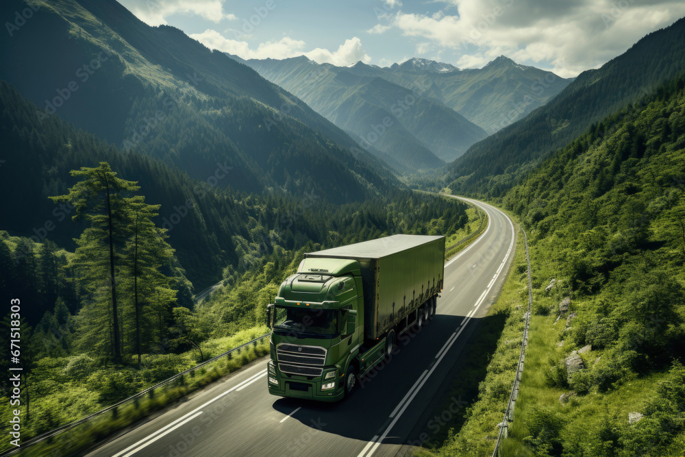 Big rig white powerful American bonnet long haul semi truck ...