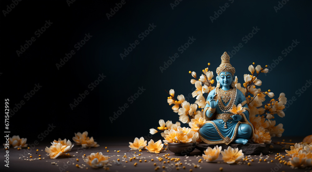 Hindu god. Vishnu, Indian lord of Hinduism. Hari god of ancient India ...