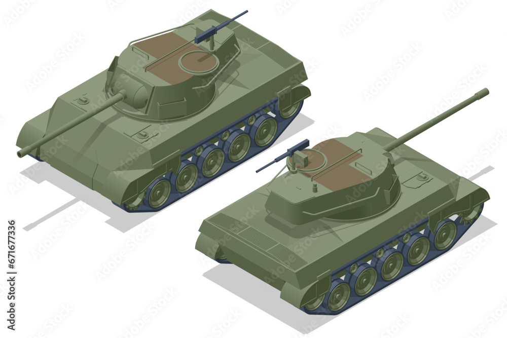 Isometric USA Tank, tank destroyer M18 Hellcat. Self-propelled ...