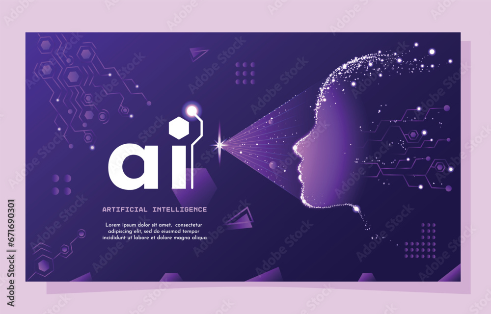 Vector design of a flyer/poster for advertising software, chatbot ...