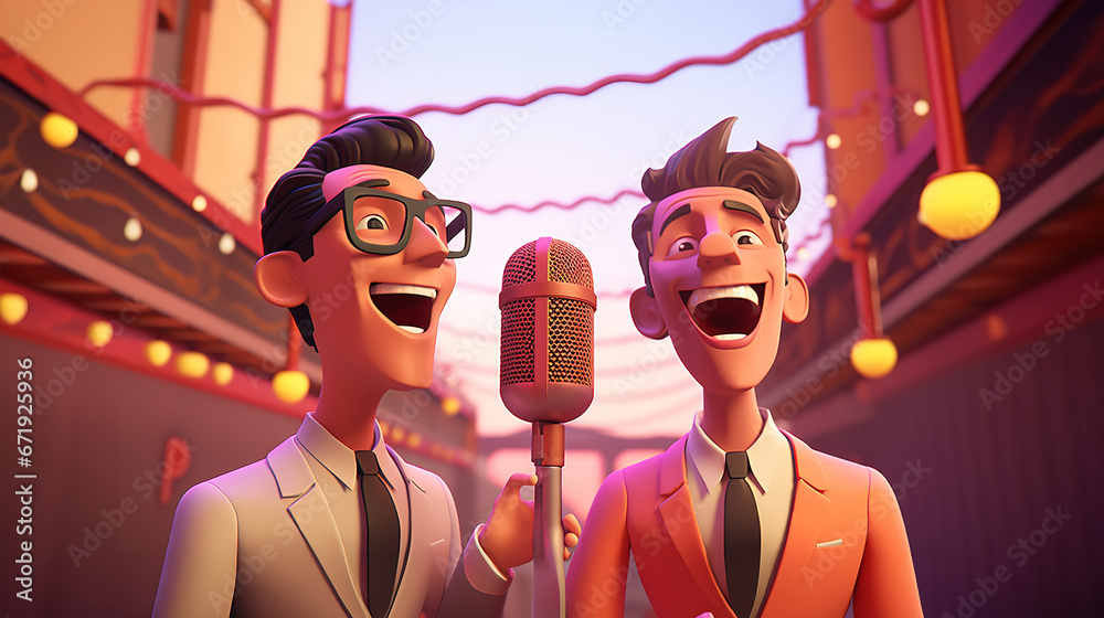 Enigmatic Entertainer Enthralling Audiences with a Melodious Mic ...