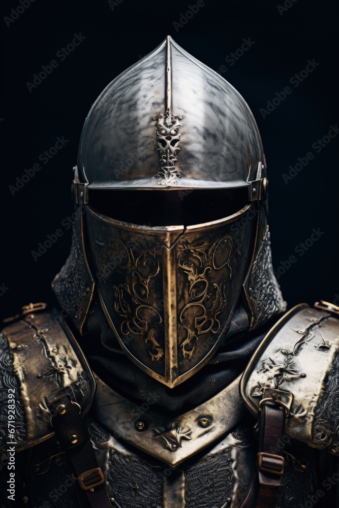 Medieval knight of honor, with armor, war veteran, history and fantasy ...