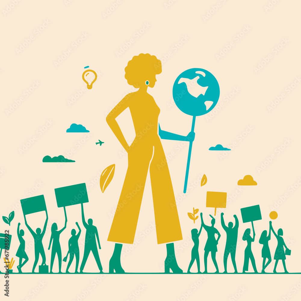 Visualizing a Sustainable Future: Eco Activism Vector Art, concept ...