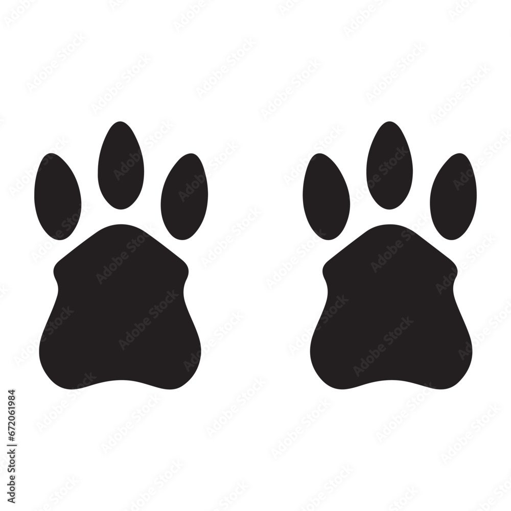 Dog feet black Silhouette vactor Stock Vector | Adobe Stock