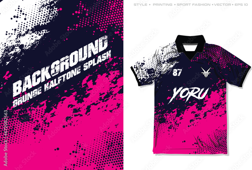 sublimation jersey shirt design vector template background grunge brush ...