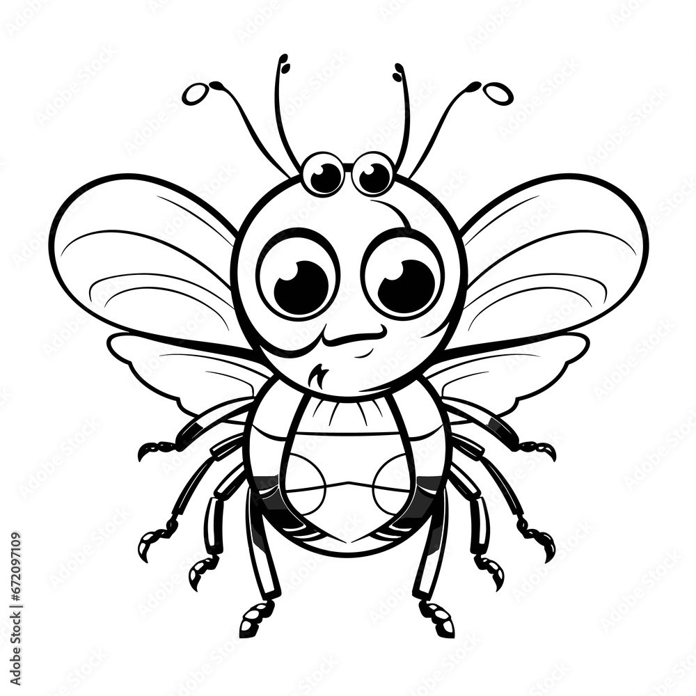 Cute Cartoon Bugs Coloring Page Kids, Coloring Pages Png Stock ...