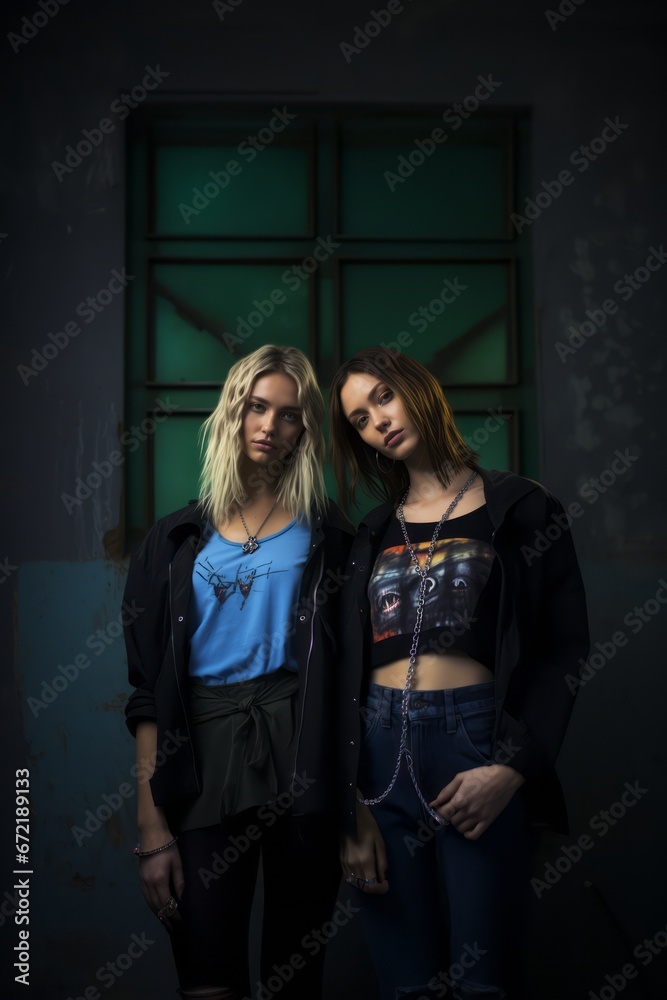 Models dressed in a revival of '90s grunge fashion, highlighting the ...
