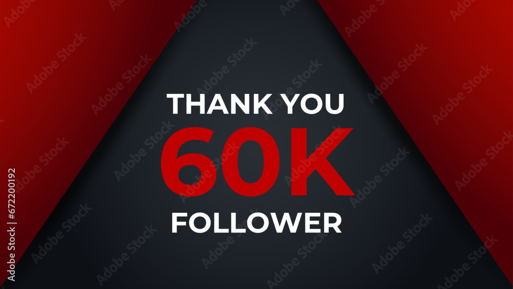 Thank you 60k followers congratulation template banner. 60k celebration ...