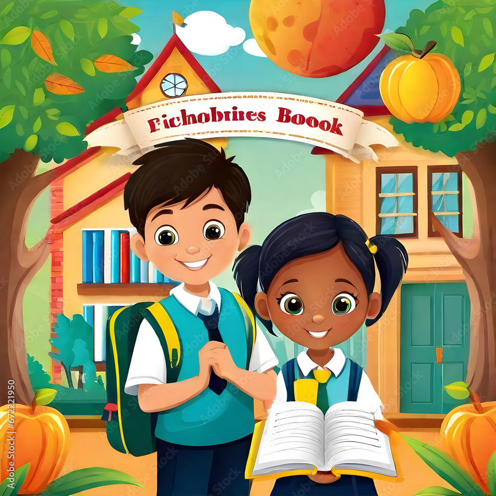 kids book cover page design Stock Illustration | Adobe Stock