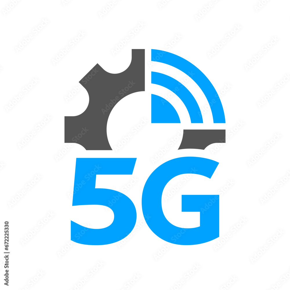 5G internet network vector logo. Isolated icon for 5 G mobile net or ...