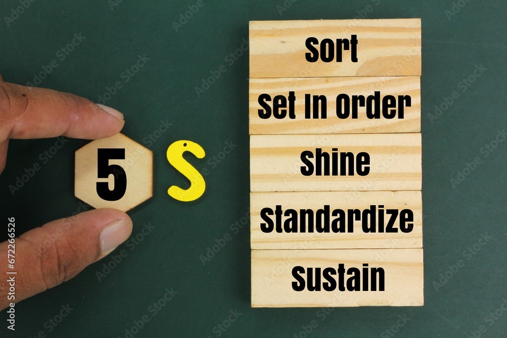 Стоковое фото «wood with an overview of 5S Methodology. Sort, set in ...