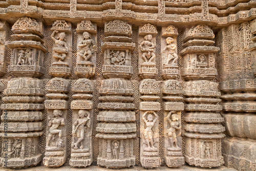 Ancient Indian architecture Konark Sun Temple in Odisha, India. This ...