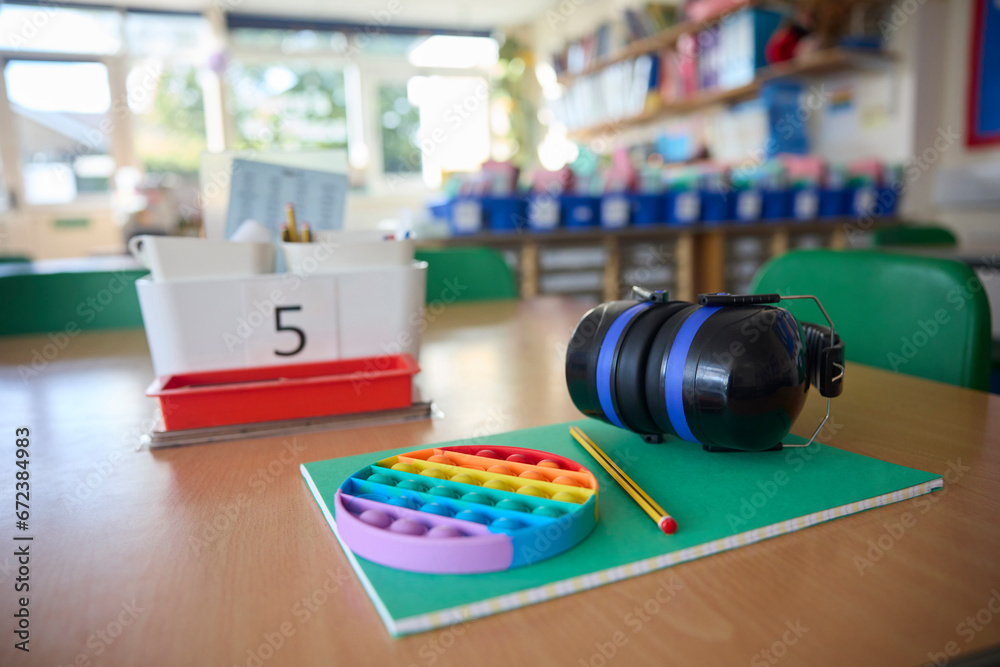 Ear Defenders Or Headphones And Fidget Toy To Help Child With ASD Or ...