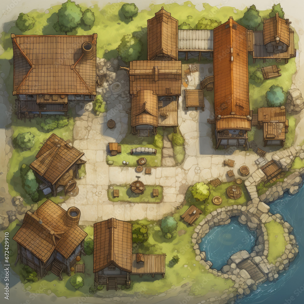 rpg map asset cartography castle church medieval landscape top down ...