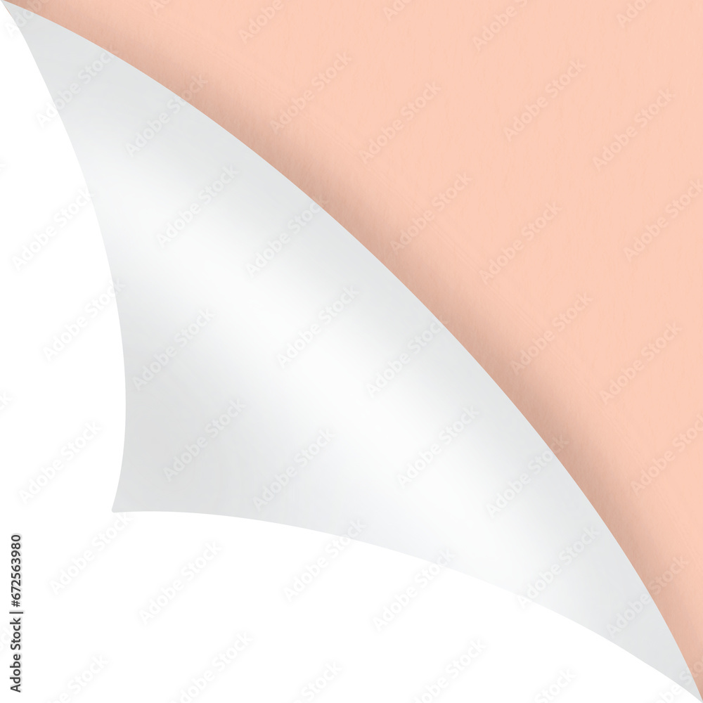 paper sheet turn curl and flip Curled page corner with shadow on ...
