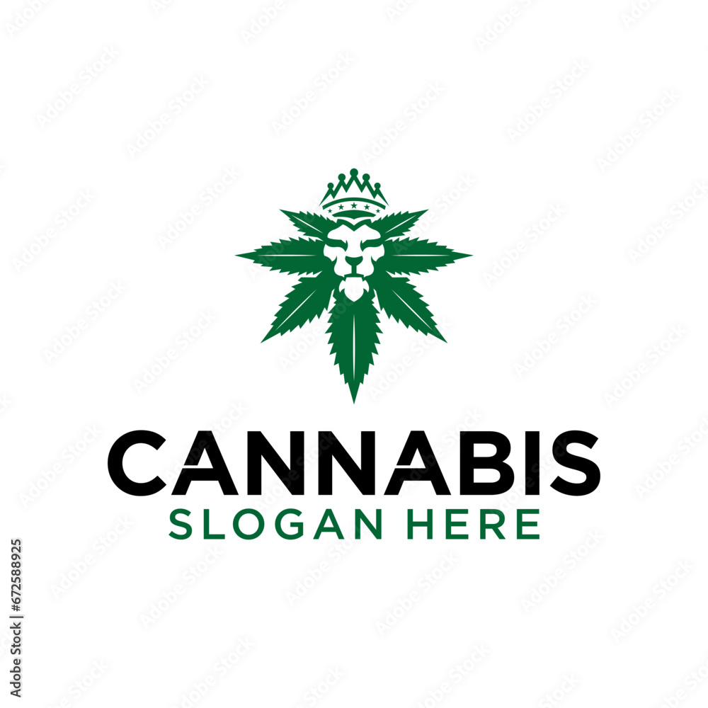 cannabis logo with lion and tiger concept idea, cannabis retail store ...