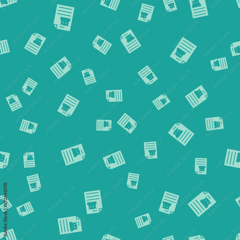 Green Technical specification icon isolated seamless pattern on green ...