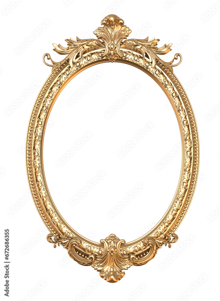 Baroque luxury golden frame. Elegant mirror decor. Victorian ornaments ...