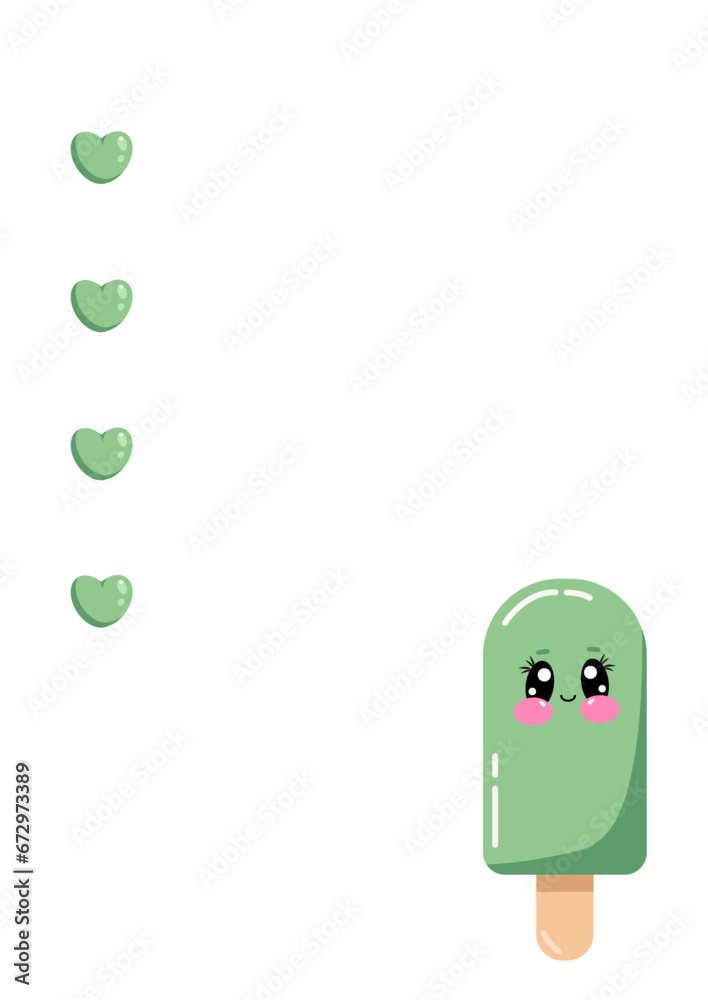 Cute note organizer, check list, to do list with cute kawaii ice cream ...