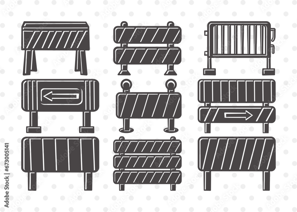 Vector de Stock Barricades Clipart SVG Cut File | pedestrian barricades ...
