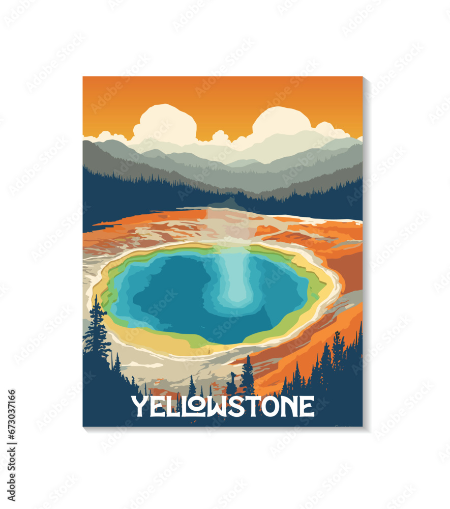 Yellowstone National Park Vector Art Stock Vector | Adobe Stock