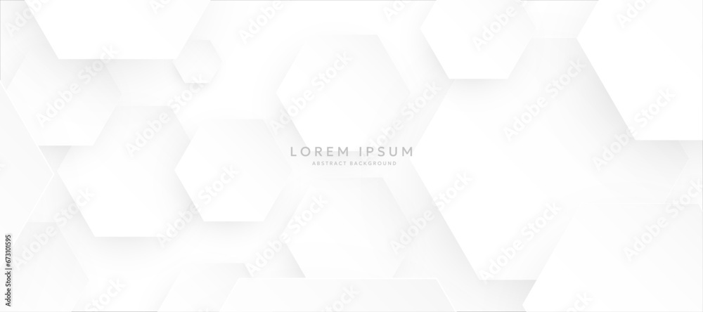 Hexagonal abstract white background. Modern minimalist hexagonal geometric background Stock ...