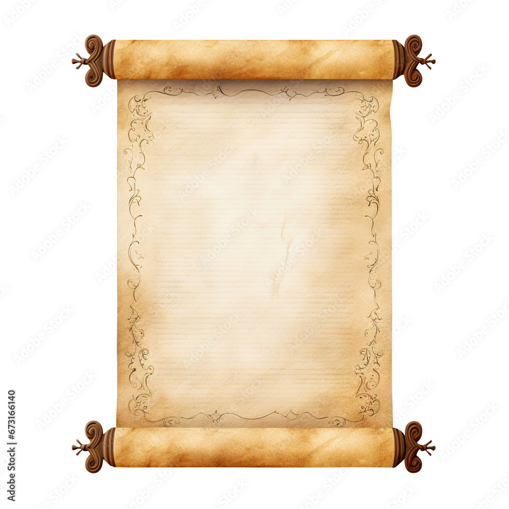old paper scroll isolated on transparent background Remove png ...
