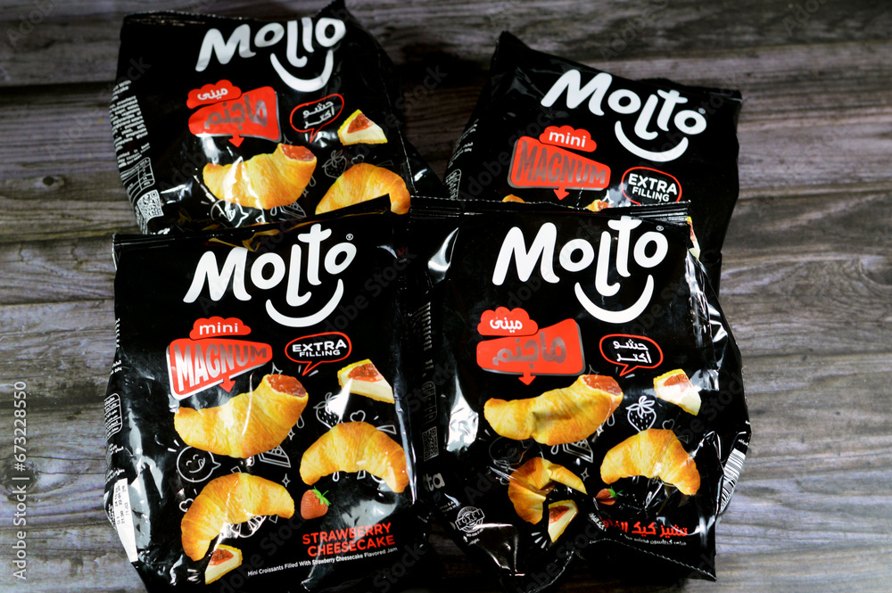 Cairo, Egypt, November 4 2023: Molto magnum strawberry cheesecake mini ...