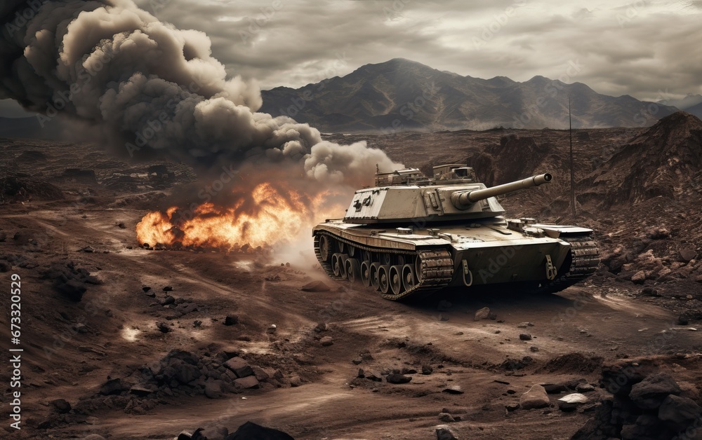 Battlefield actions, different military warships gunfire. Fighter jets ...