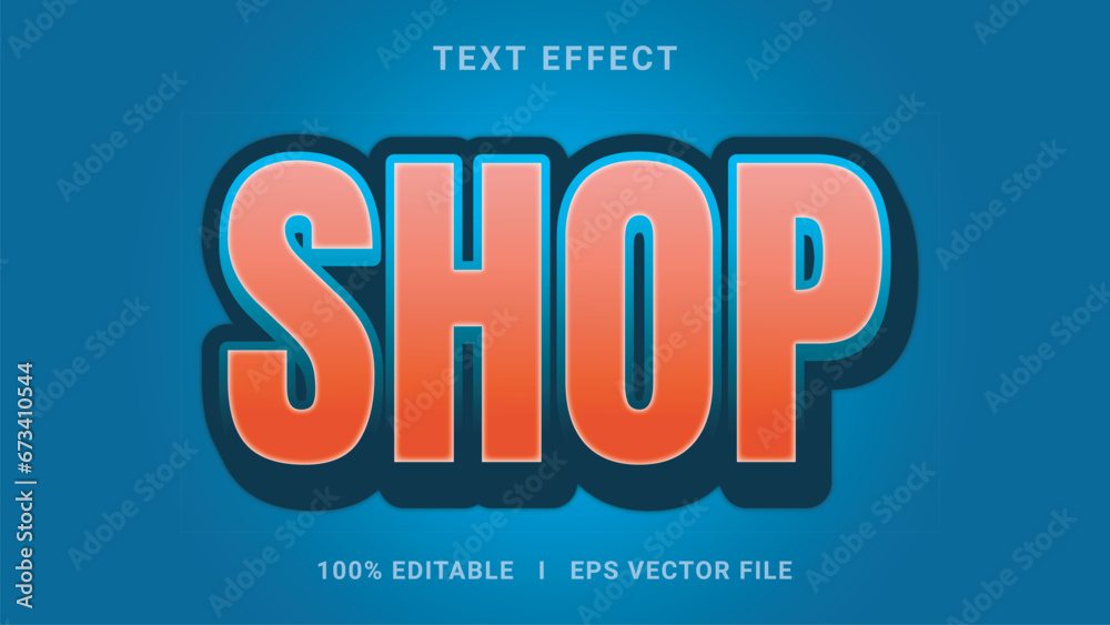 Best 3d editable shop text effect vector graphic style Stock Vector ...