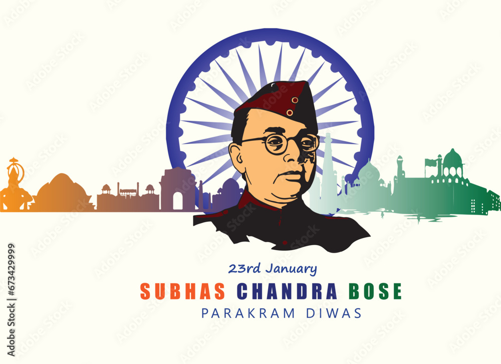 Vector illustration of Netaji Subhas Chandra Bose Jayanti, 23 january ...