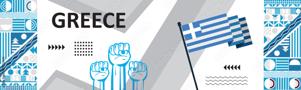 Greece national day banner design,Greek flag color background banner ...