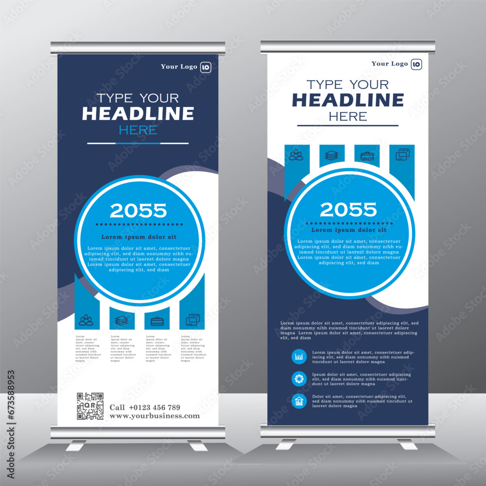 Vector de Stock Business roll up banner design. Standee design. banner ...
