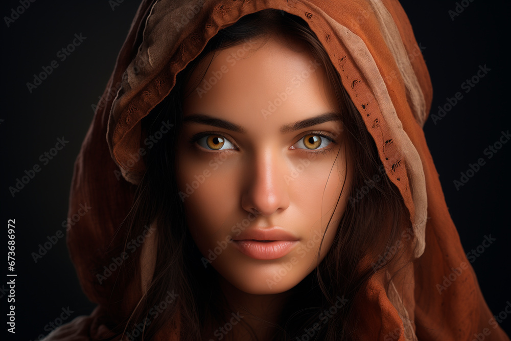 portrait of an incredibly beautiful Algerian woman with a detailed face ...