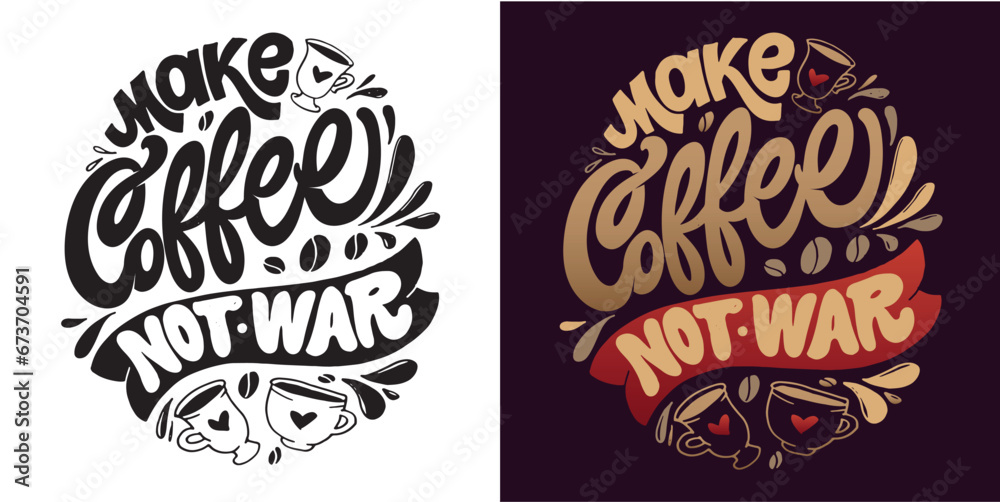 Set with hand drawn lettering quotes in modern calligraphy style about ...